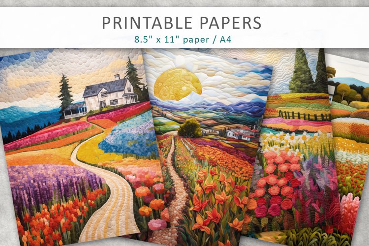 Patchwork Spring Landscape Junk Journal Kit