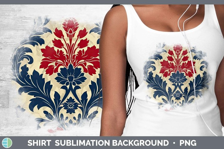 Patriotic Damask Shirt Sublimation Sublimation Background De
