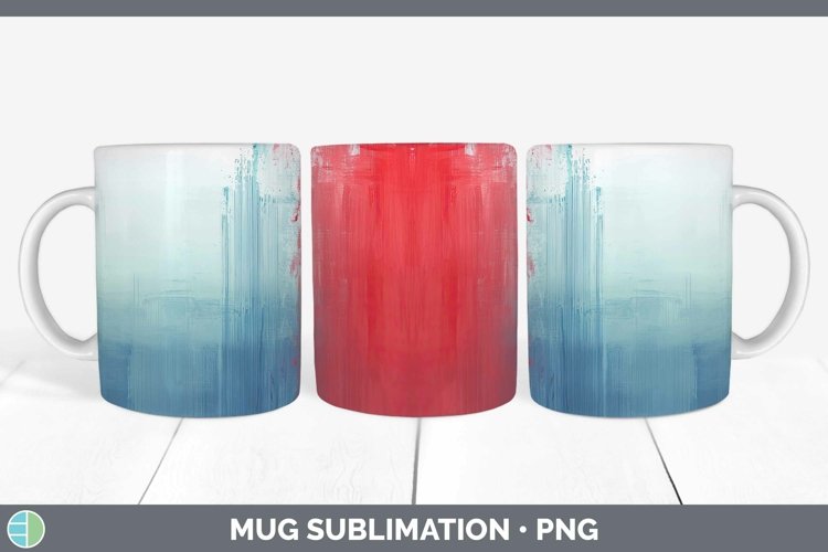 Patriotic Gradient Ombre Mug Wrap Sublimation Coffee Cup Des
