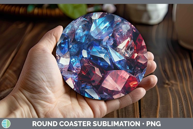 Patriotic Holographic Round Coaster | Sublimation Coaster De