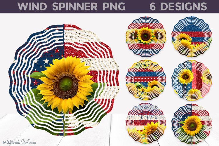 Fall Wind Spinner | Sunflower Sublimation Designs PNG