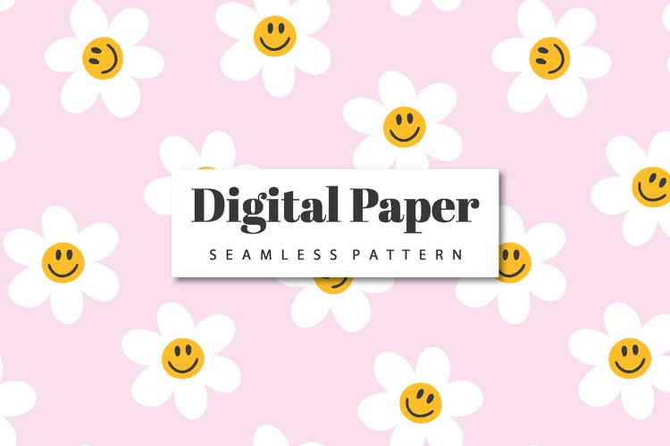 Floral Pattern. Groovy Pattern. Smiley faces pattern (1899749 ...