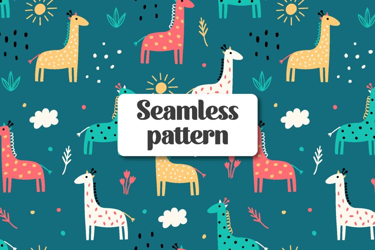 Colorful giraffes pattern