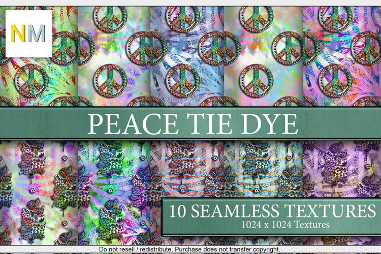 Peace Tie Dye 10 Seamless Textures