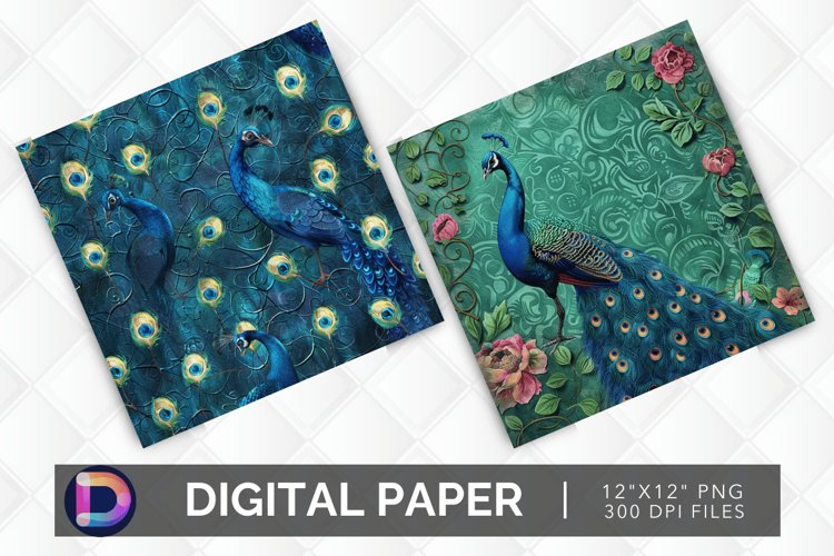 Peacock Beauty Digital Paper