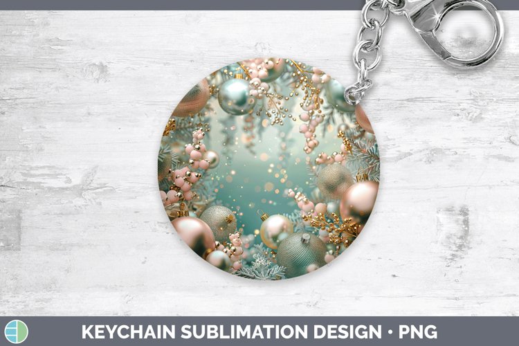 Pearl Christmas Ornaments Keychain Sublimation Keyring Desig