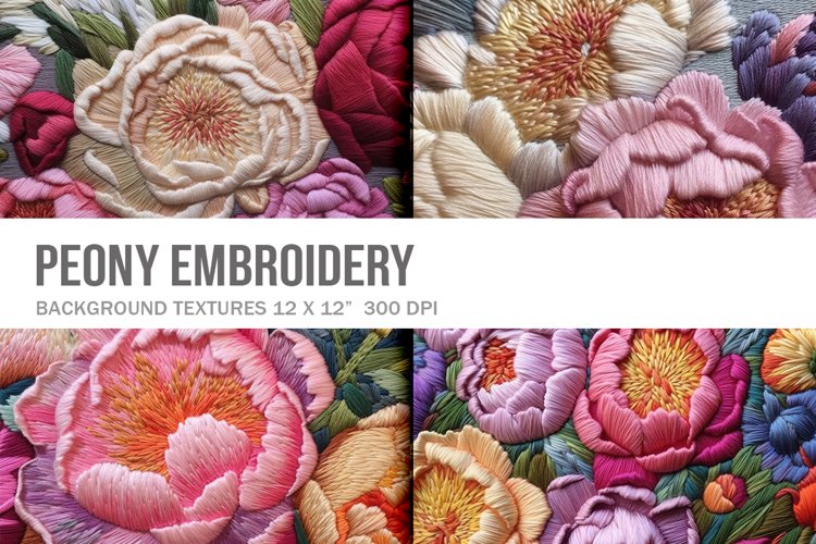 3D Peony Flower Embroidery Flower Wool Craft Background