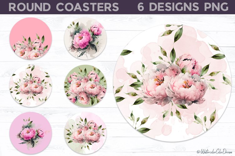 Peonies Coaster | Peony Round Coaster (2458064)