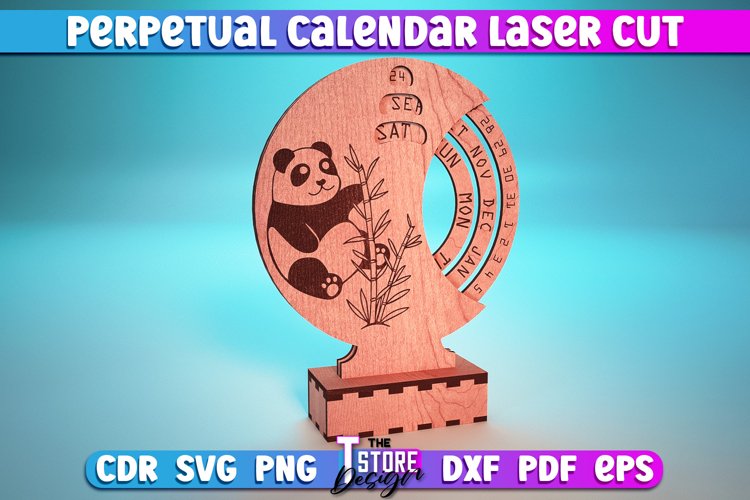 Perpetual Calendar Laser Cut | Panda Design |CNC File v.2