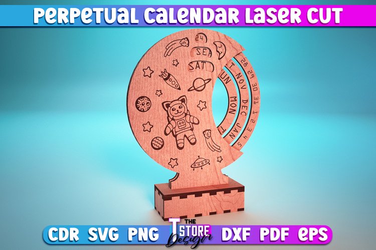 Perpetual Calendar Laser Cut | Space Design | CNC File v.2