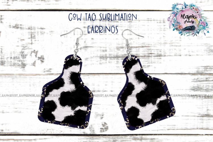Furry Cow Print | Cow Tag Sublimation Earring Designs