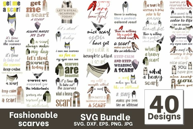 Fashionable Scarves SVG Bundle