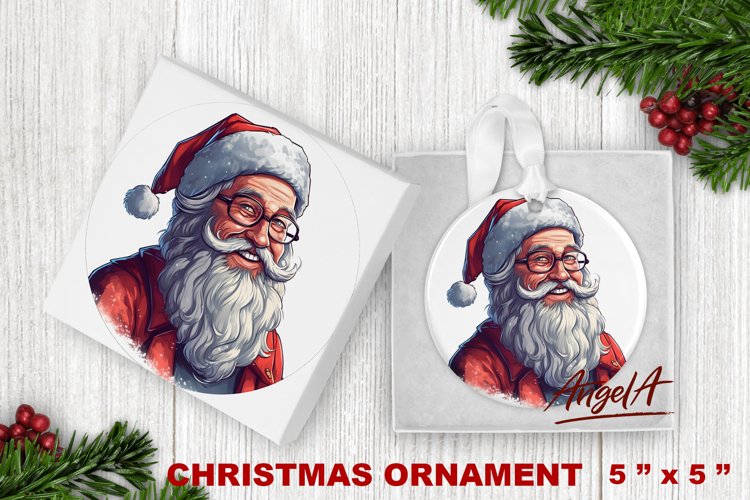 Santa Christmas ornament sublimation / Santa Claus face png