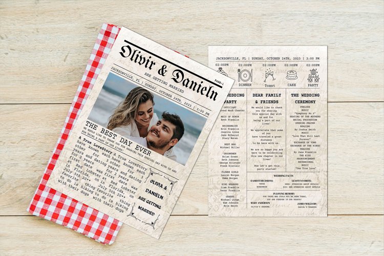 Canva Newspaper Template Vintage Fonts Design Bundles