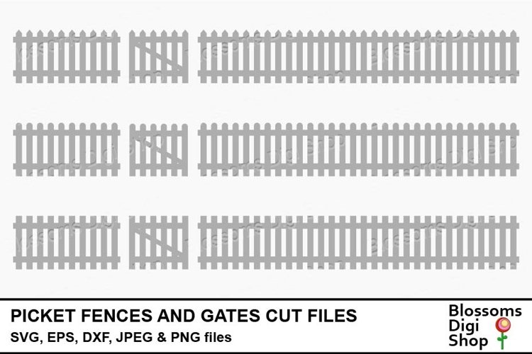 Picket Fence and Gates Cut Files