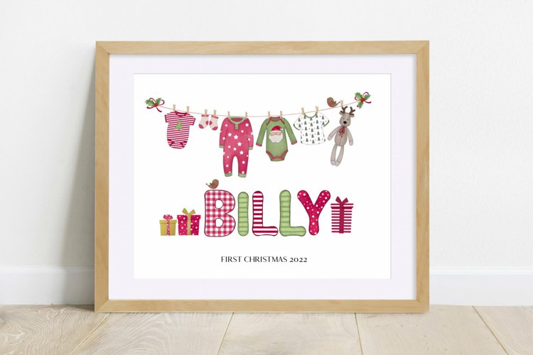 CHRISTMAS Baby Washing Line Clipart | Name Builder Alphabet - Free ...