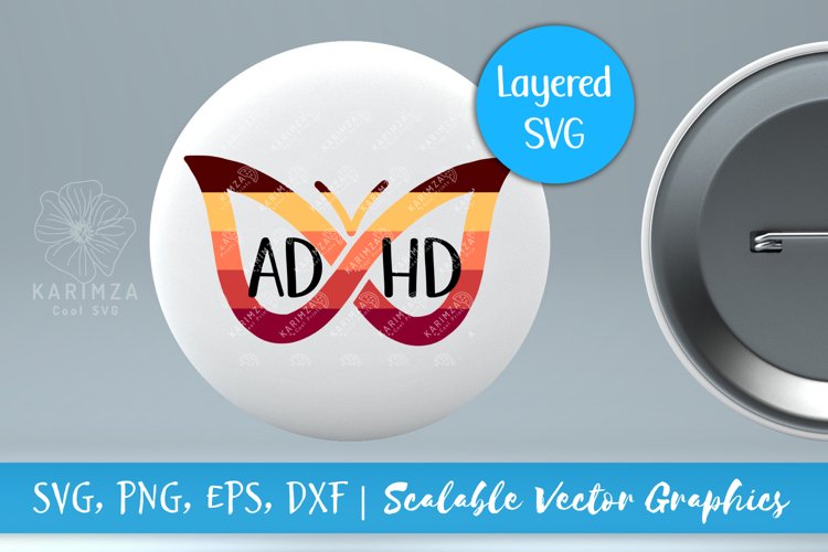 ADHD SVG, Instant Download, ADHD pride month flag Png, Dxf