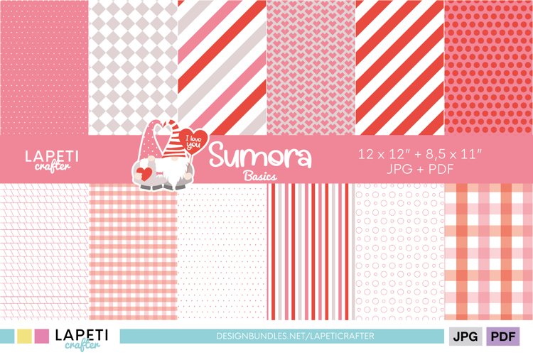 Pink Basic pattern digital paper pack| 12x12 and Letter size