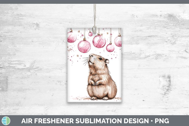 Pink Christmas Capybara Air Freshener Sublimation Car Freshe
