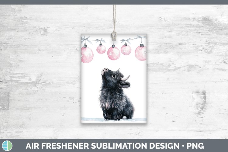 Pink Christmas Musk Ox Air Freshener Sublimation Car Freshen