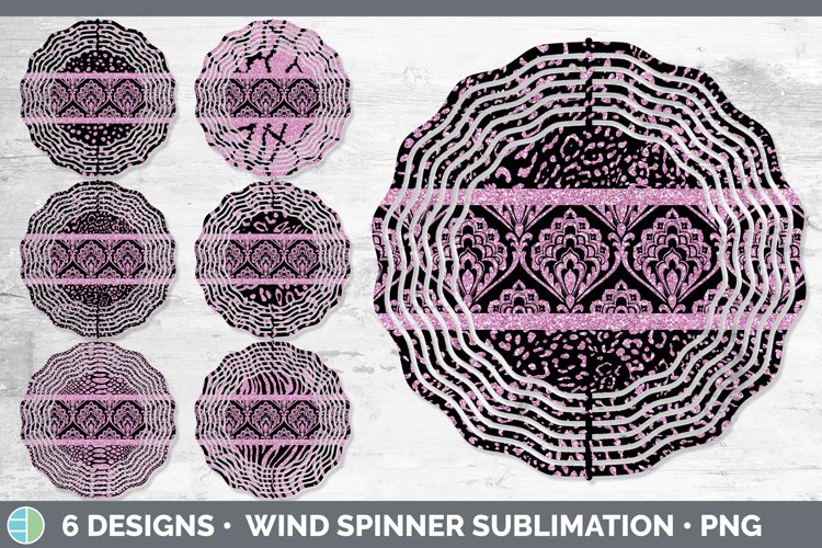 Pink Damask Painted Wind Spinner | Sublimation Designs Bundl