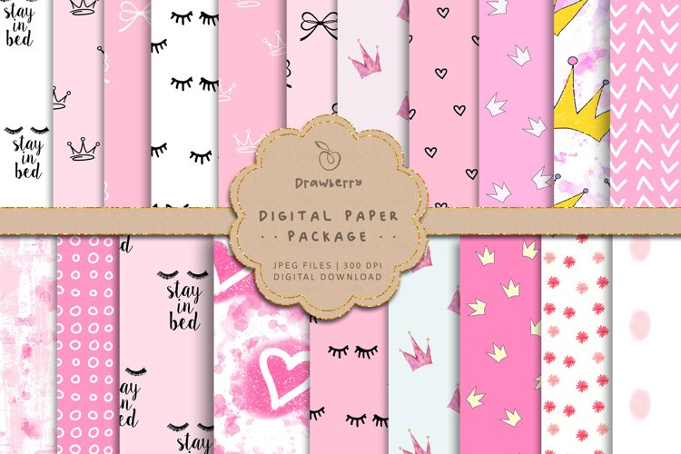 Pink Girly Digital Papers Pretty Scrapbook Cute DP119