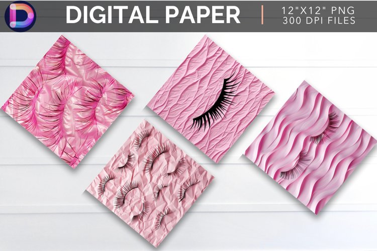 Pink Eyelash Digital Paper