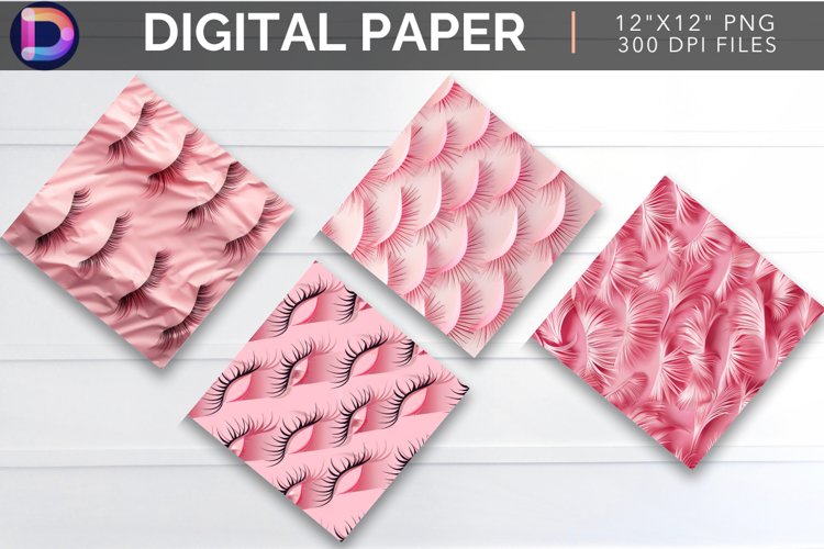 Pink Eyelash Digital Paper