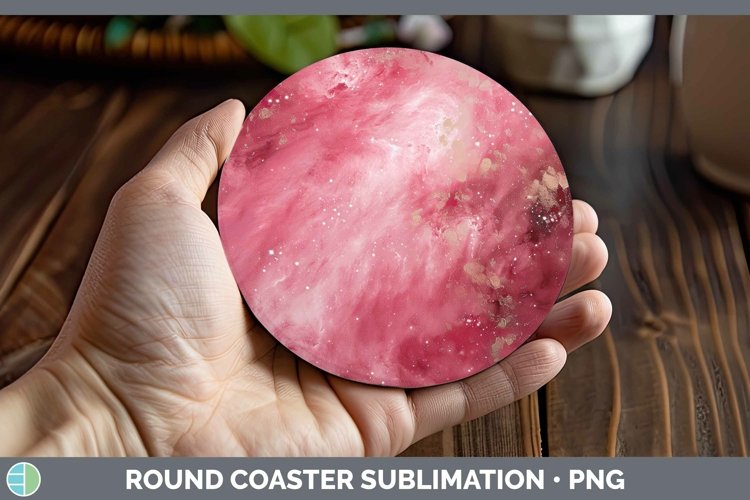 Pink Galaxy Round Coaster Sublimation Coaster Designs