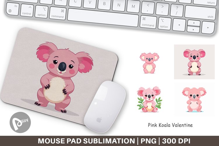 Mouse Pad Pink Koala Valentine (5103624)