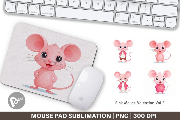 Mouse Pad Pink Mouse Valentine (5103848)
