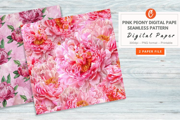 Pink Gold Flower Digital paper