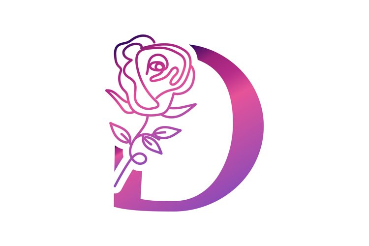 D letter mark logos with gradient