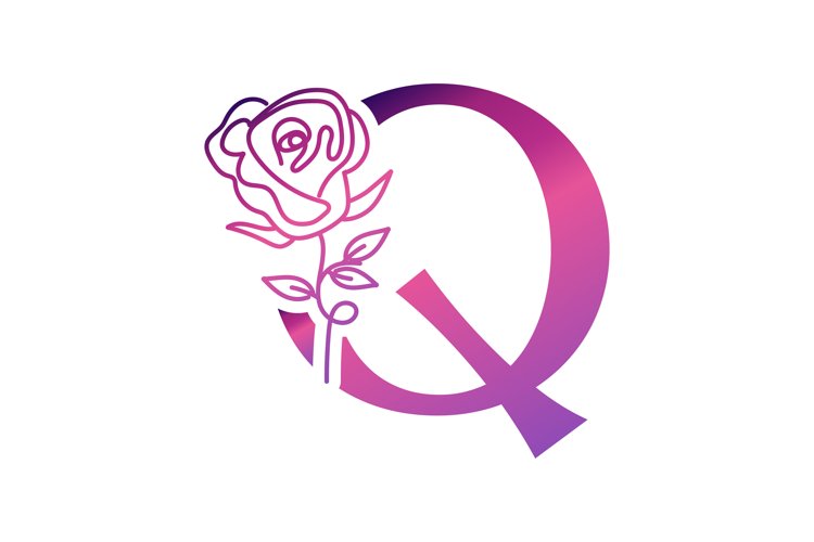 Q letter mark logos with gradient