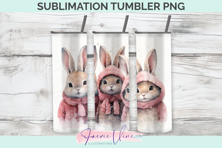 Rabbits Sublimation Tumbler PNG (2989749)