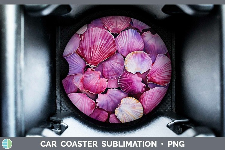 Pink Seashell Car Coaster Sublimation Coaster Designs