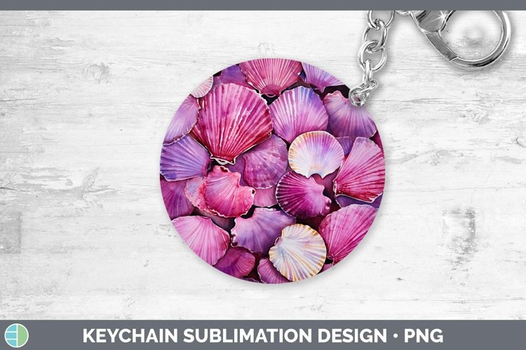 Pink Seashell Keychain Sublimation Keyring Designs