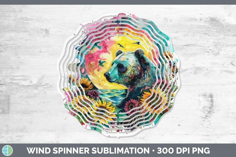 Pink Summer Bear Wind Spinner Sublimation Spinner Designs