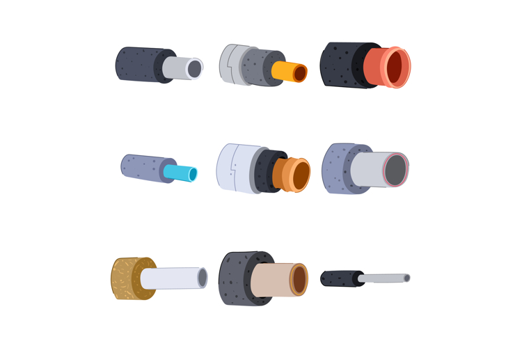 pipe insulation set cartoon (6567782)