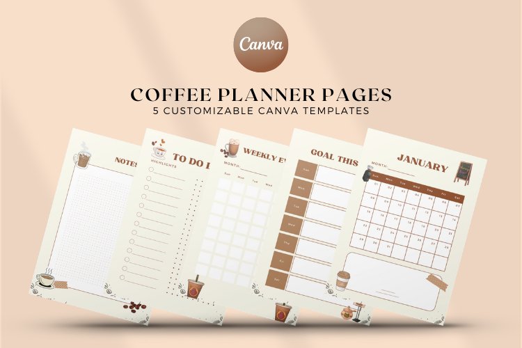 Coffee Planner Pages Canva Template