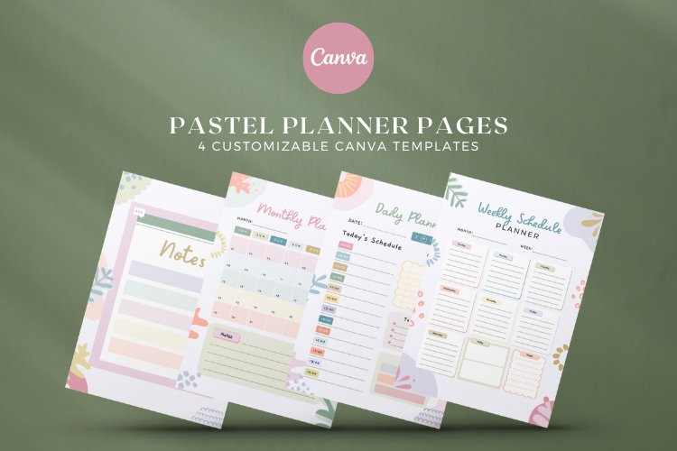 Pastel Planner Pages Canva Template