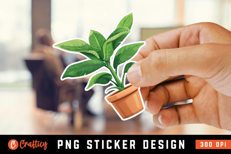 Plant pot Sticker,Plant-theme sticker,Outdoor plant sticker