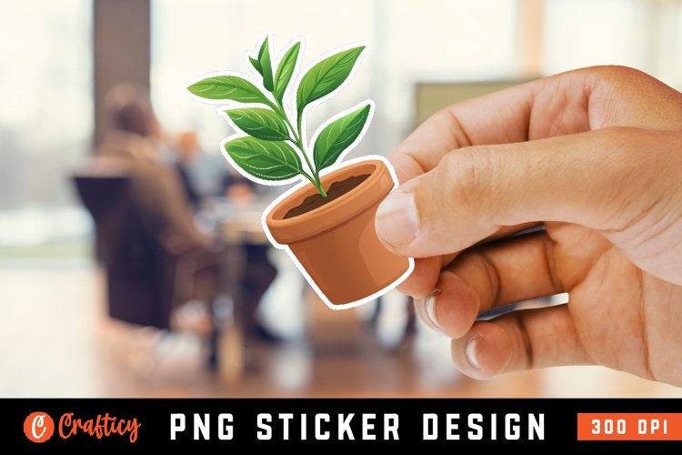 Plant pot Sticker,Plant-theme sticker,Outdoor plant sticker
