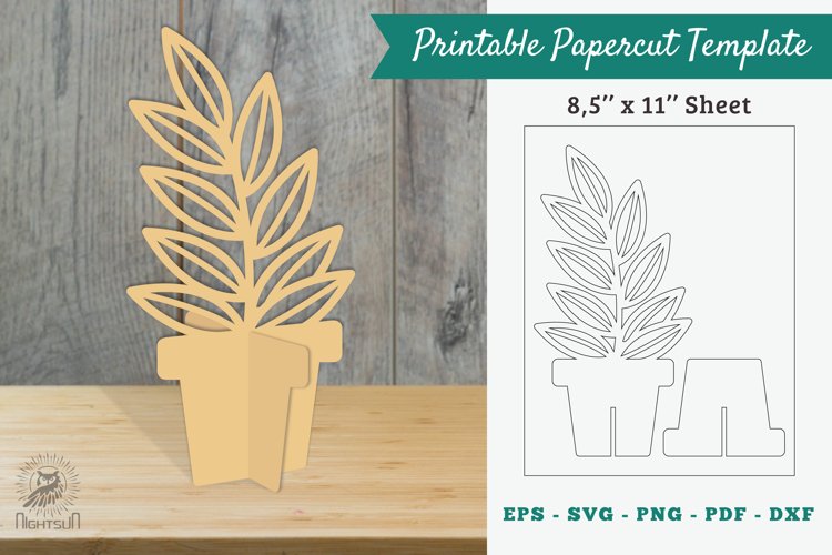Plant Printable cut Template 05