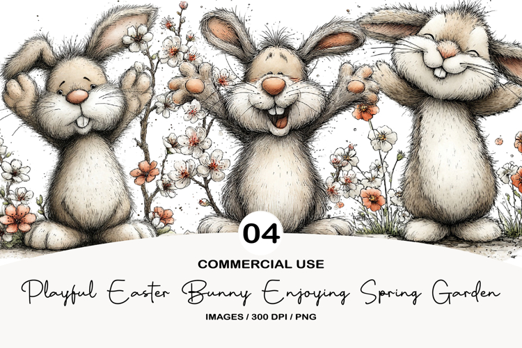 Playful Easter Bunny Enjoying Spring Garden