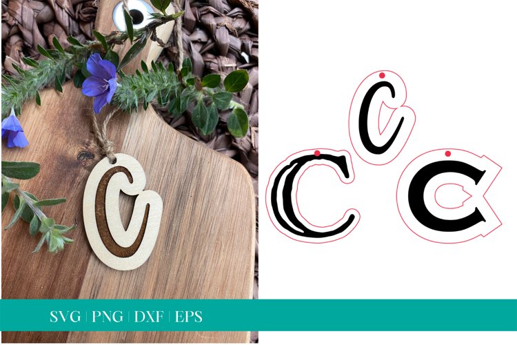 Monogram Letter C SVG, Letter C Tag SVG, Glowforge SVG, SVG