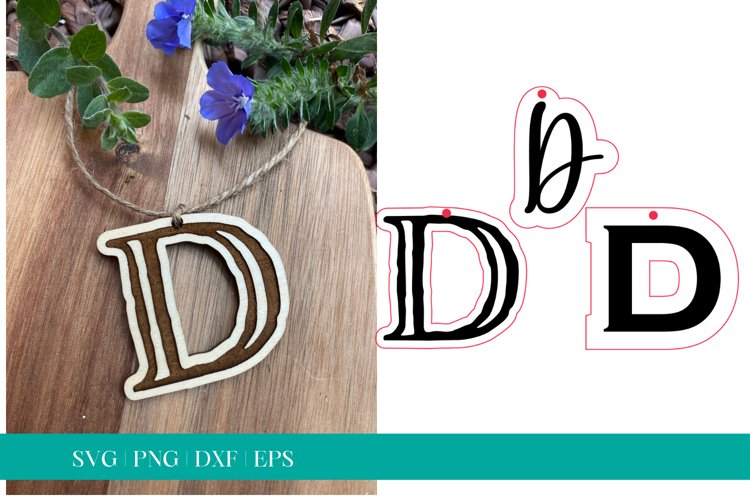 Monogram Letter D SVG, Letter D Tag SVG, Glowforge SVG, SVG