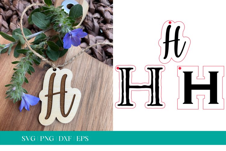 Monogram Letter H SVG, Letter H Tag SVG, Glowforge SVG, SVG