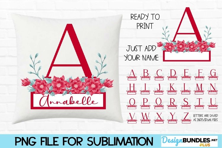 Christmas Floral Alpha Frames | Christmas Sublimation Alpha