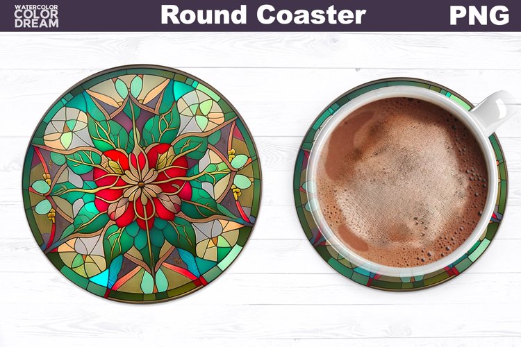 Flowers Coaster | Round Coaster Sublimation (3535995)